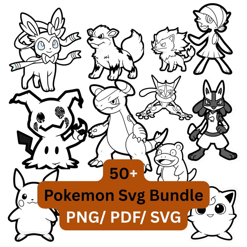 Pokemons Outline Svg - Etsy
