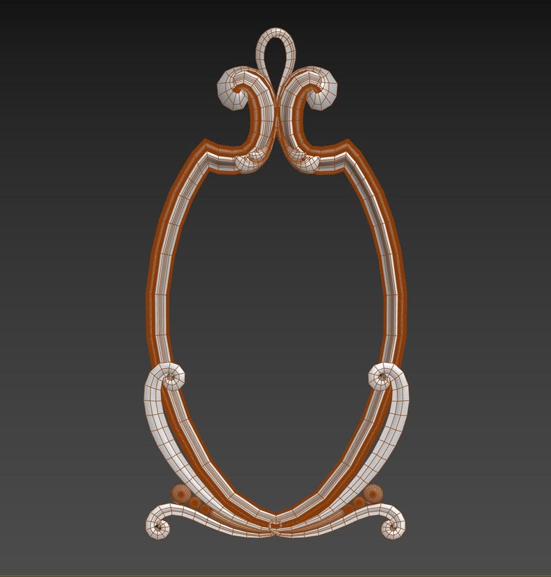 Baroque Oval Mirror Frame STL Model – CNC Router & 3D Printer File - Etsy
