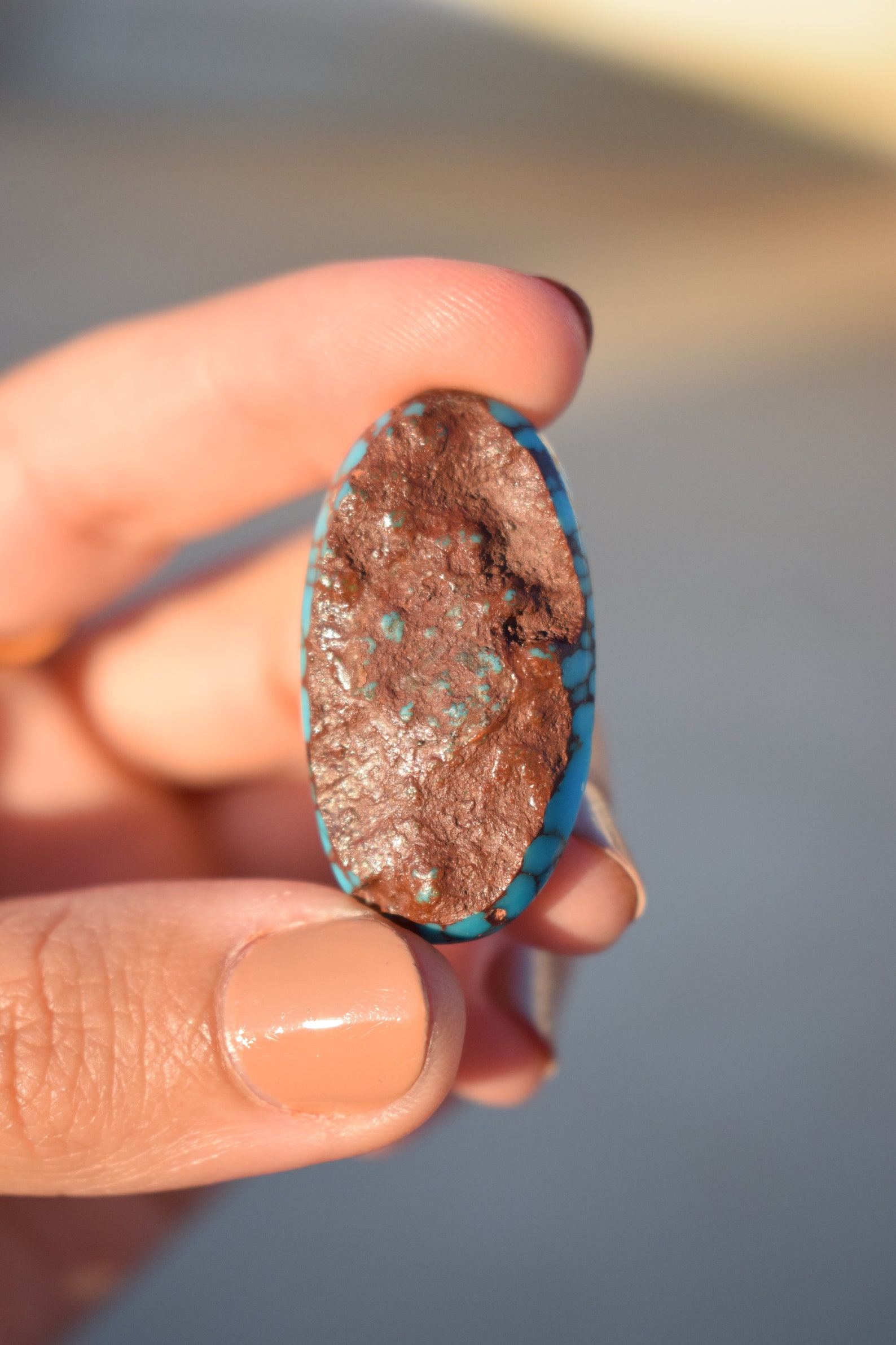 Sinai very rare blue coloured turquoise big cabochon for | Etsy
