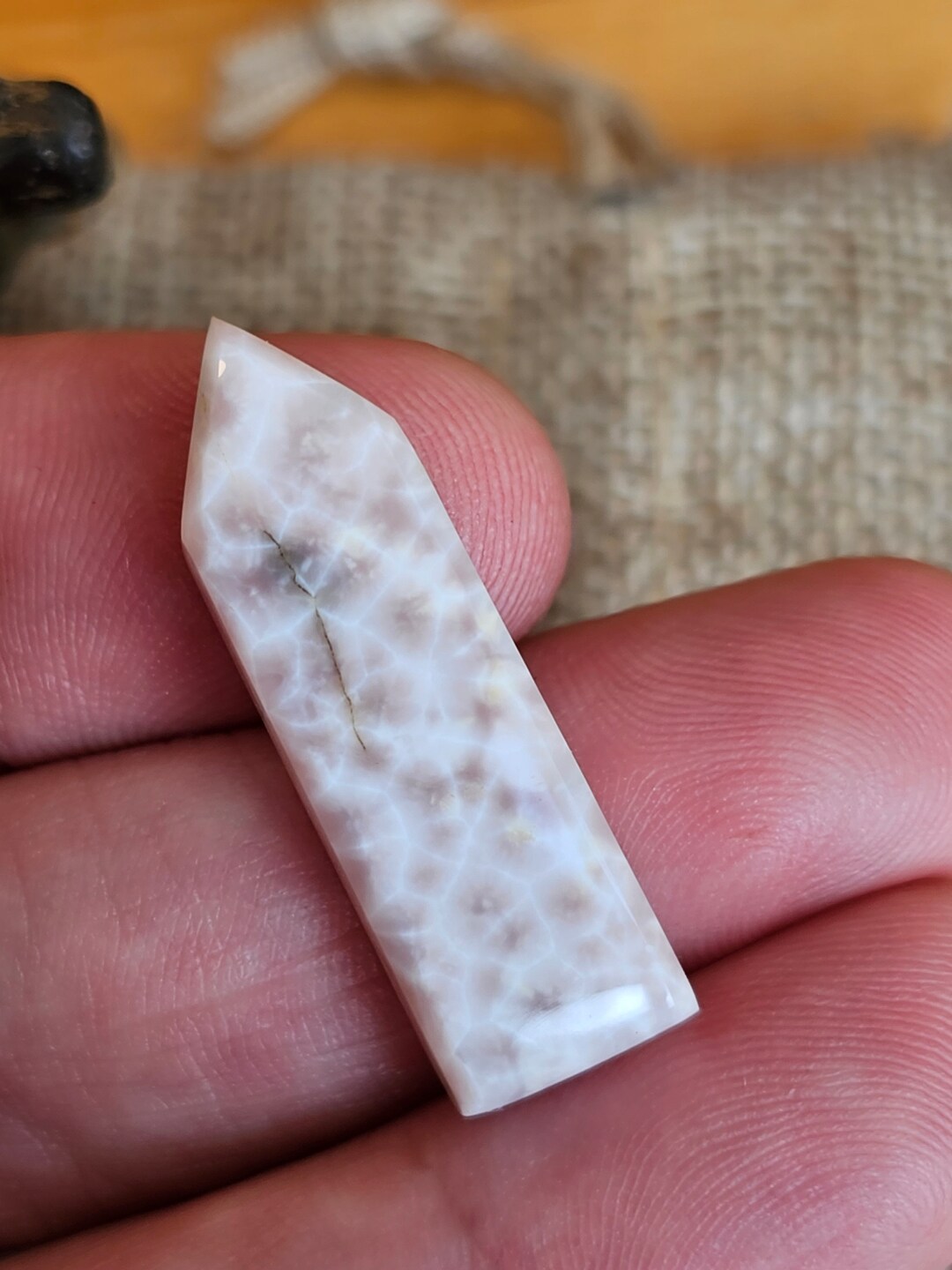 Pink Natrolite Cab: Rare Gemstone from Nusakambangan Island - Etsy España