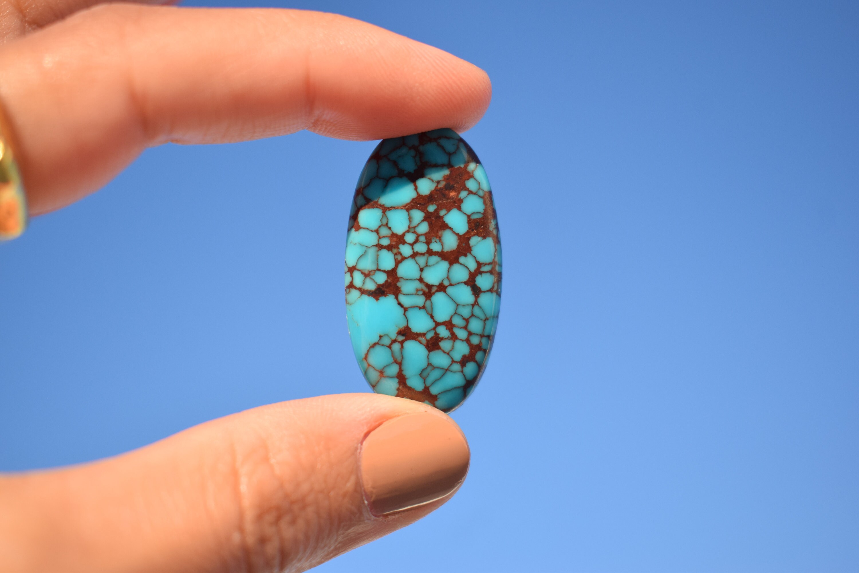Sinai Very Rare Blue Coloured Turquoise Big Cabochon for Jewelry Making ...