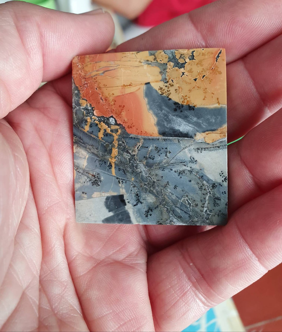 Amazing Picture Jasper Carving Square Cab - Etsy