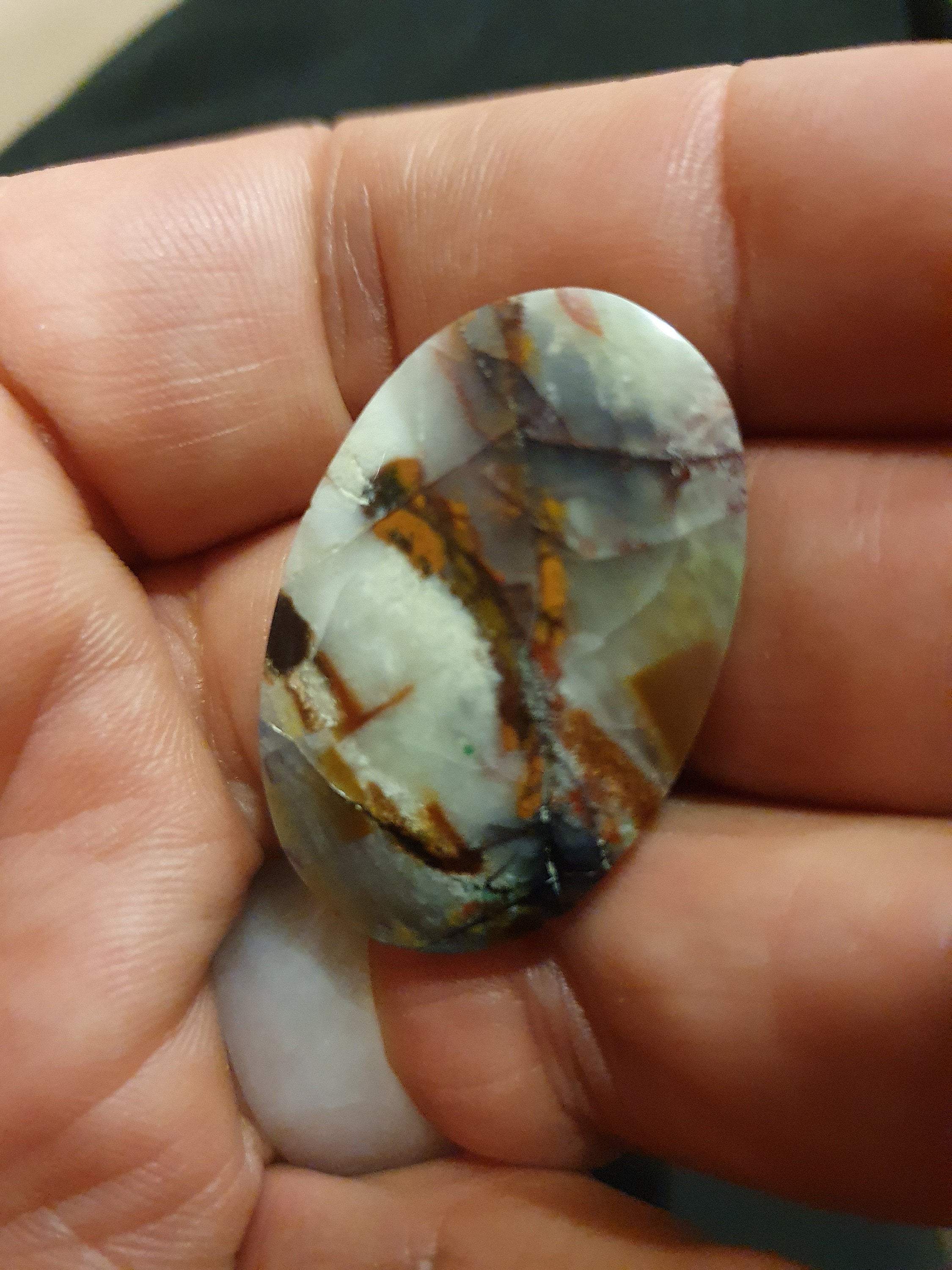 Jasper chalcedony with native copper inclusions cabochon for - Etsy España