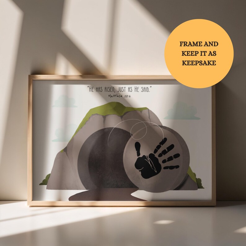 He is Risen Christian Easter Handprint Craft for Kids, Printable ...