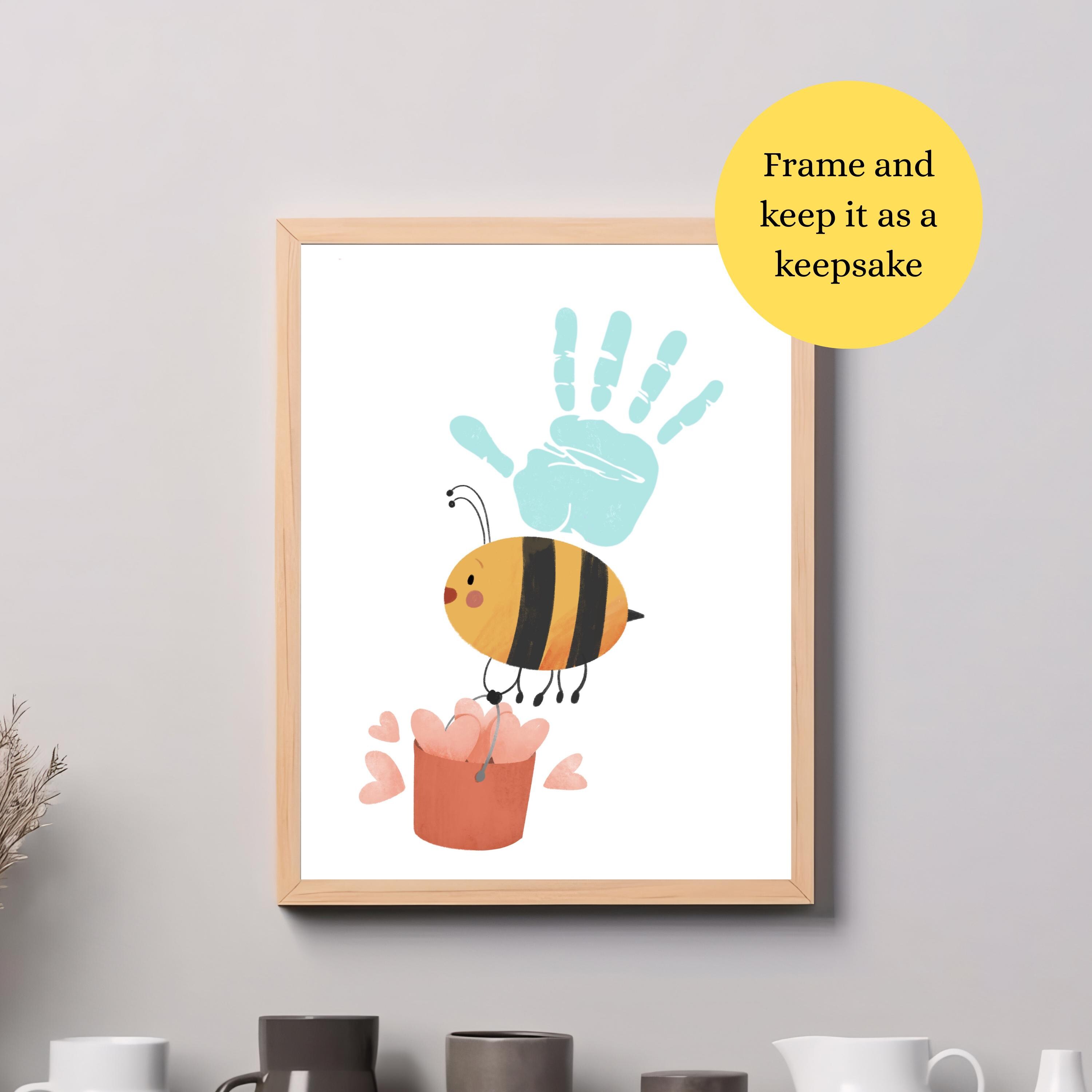 Printable Valentine Bee Handprint Art and Craft for Preschool Children ...