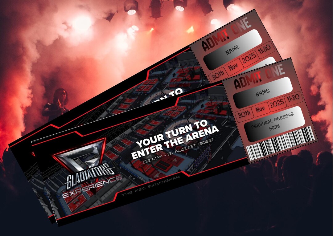 Gladiators Experience 2026 Mock Tickets Memoribillia Keepsake X2 Pack ...