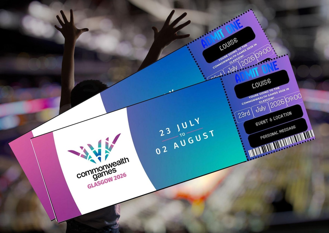 Commonwealth Games Glasgow 2026 Mock Tickets Memorabilia Keepsake X2 ...