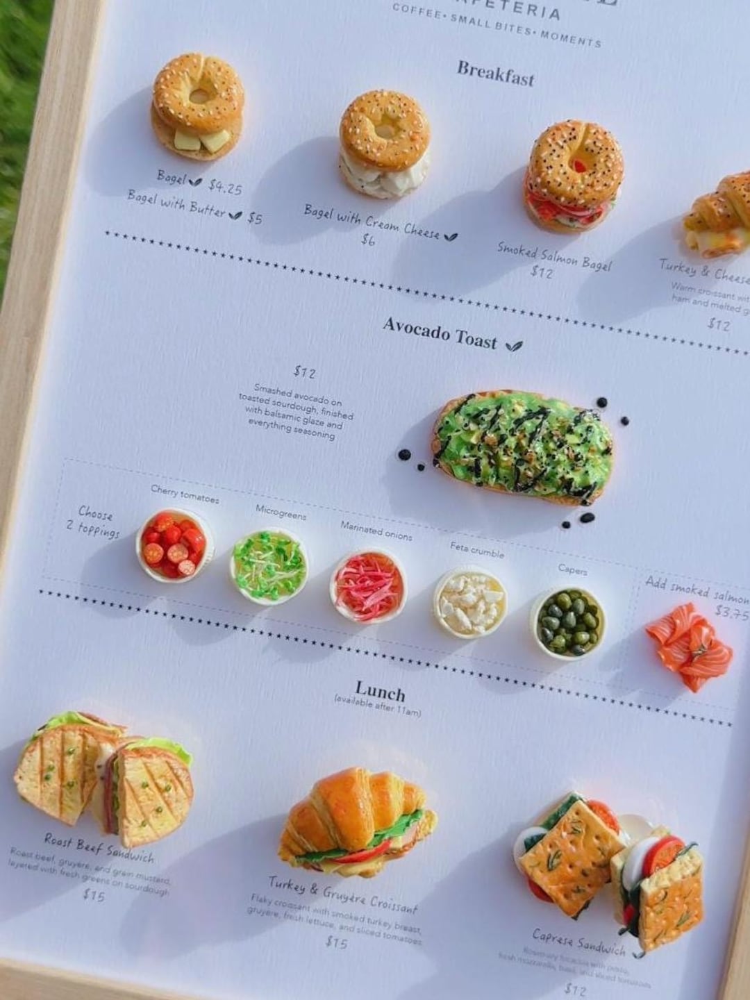 Custom Miniature Menu Display • Handmade Café Food Art • Custom Food ...