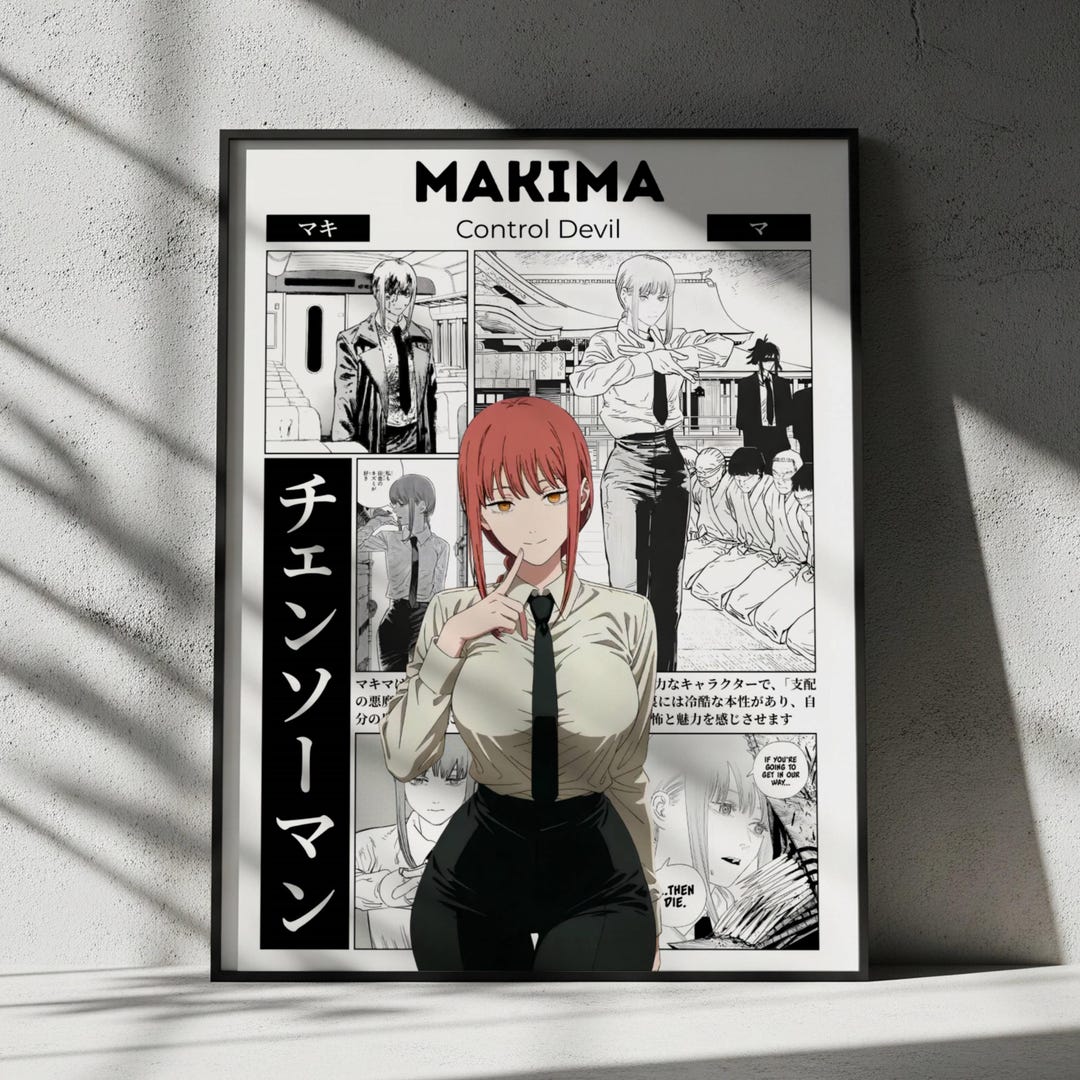 Chainsaw Man Makima Anime Poster, Manga Wall Artwork Prints, Home Decor ...