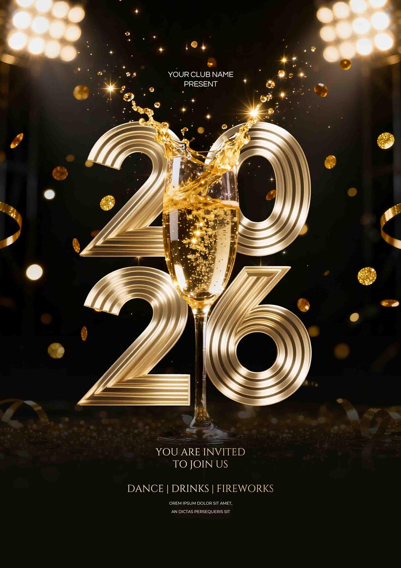 New Year Poster Images 30 PSD Fully Editable - Etsy