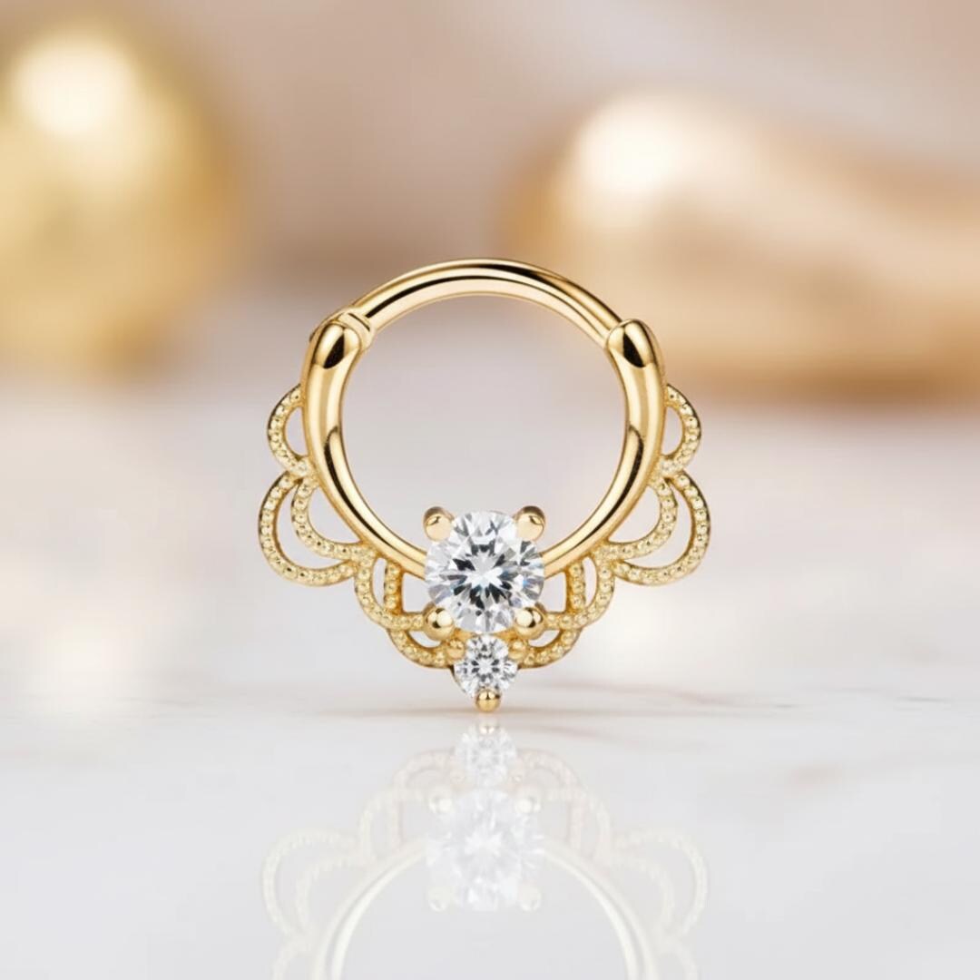 Gold Color Septum Ring, Nose Piercing Ring, Septum Rings, Septum ...