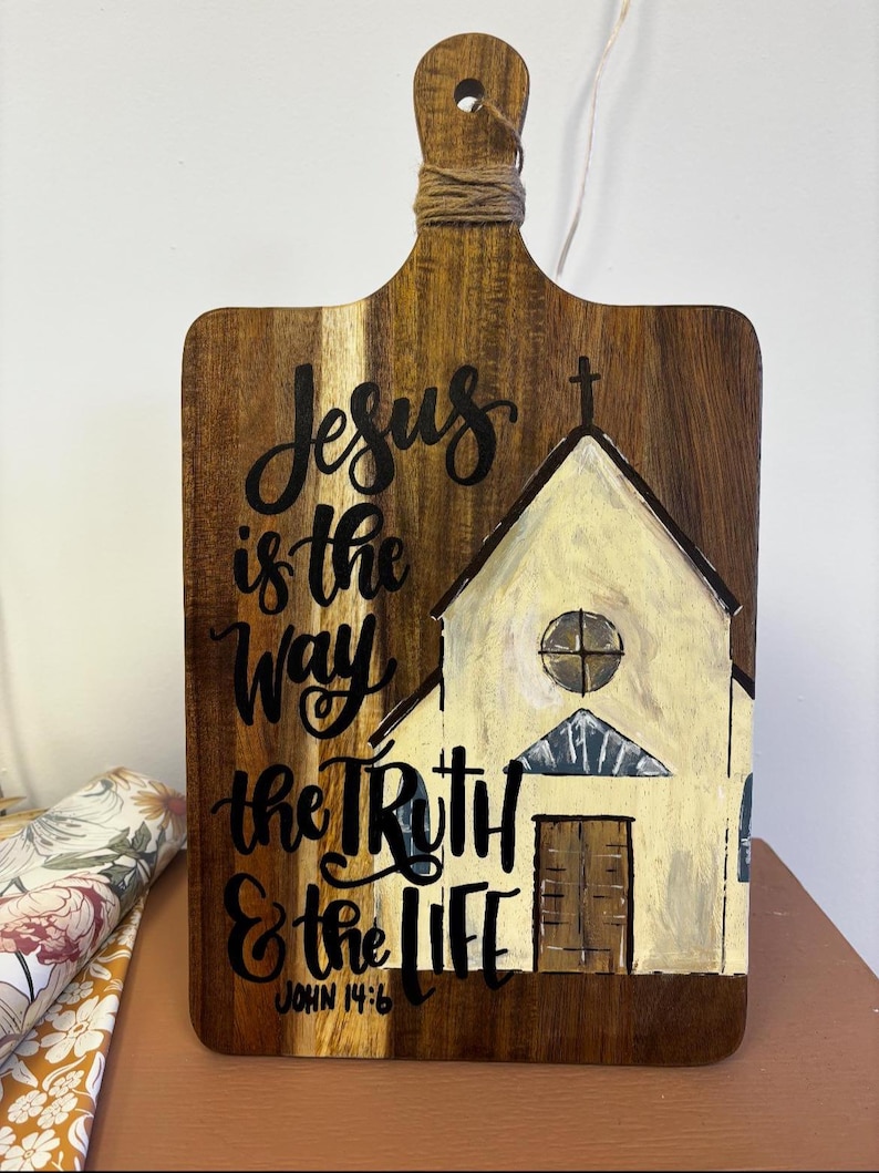 Hand-painted Church House Cutting Board - Etsy