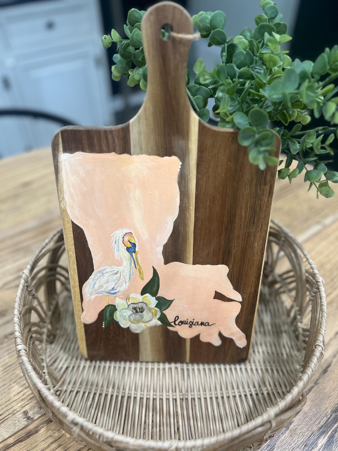 Hand-painted Farmhouse Louisiana Pelican Cutting Board Decor - Etsy