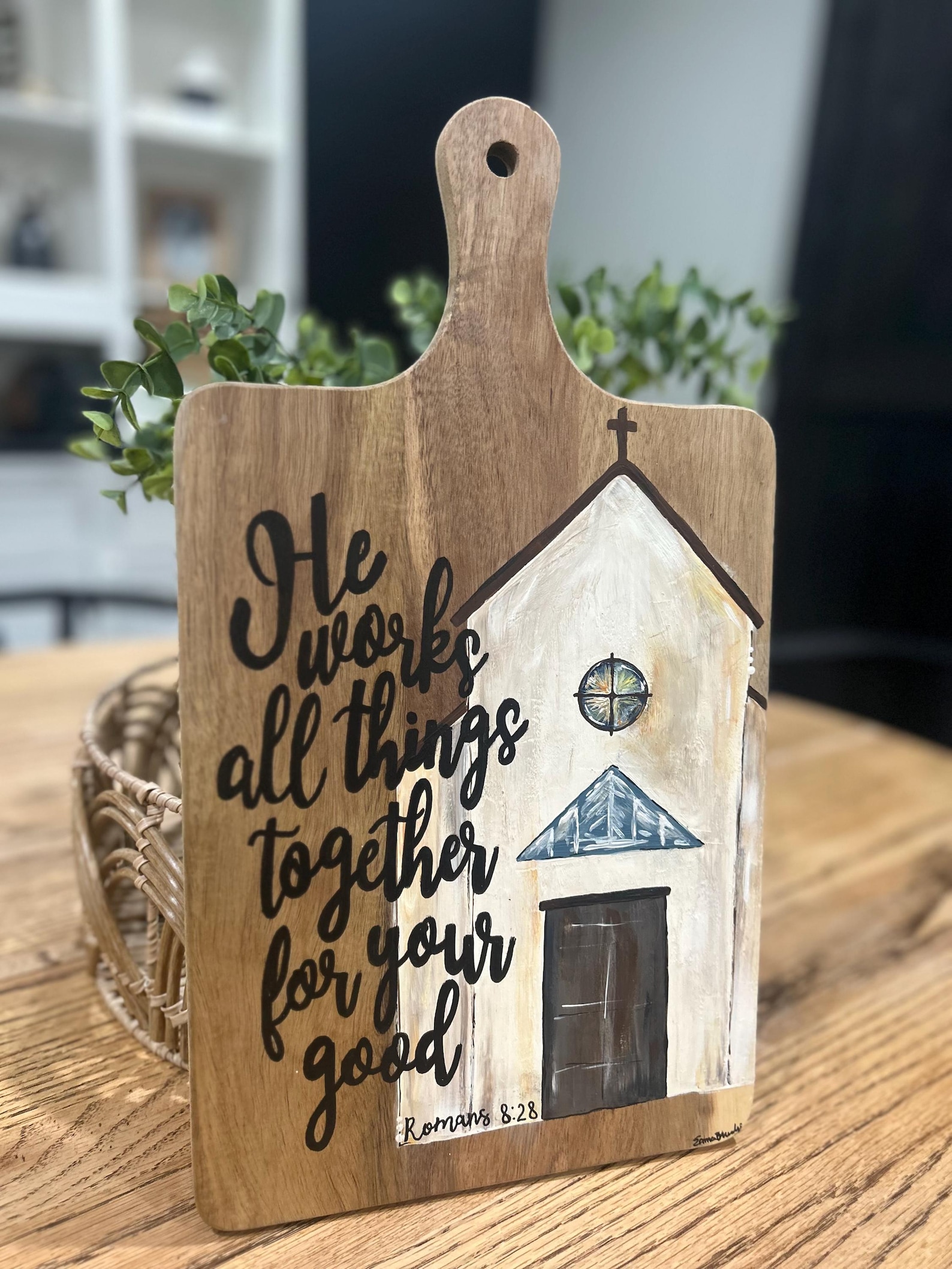 Hand-painted Church House Cutting Board - Etsy