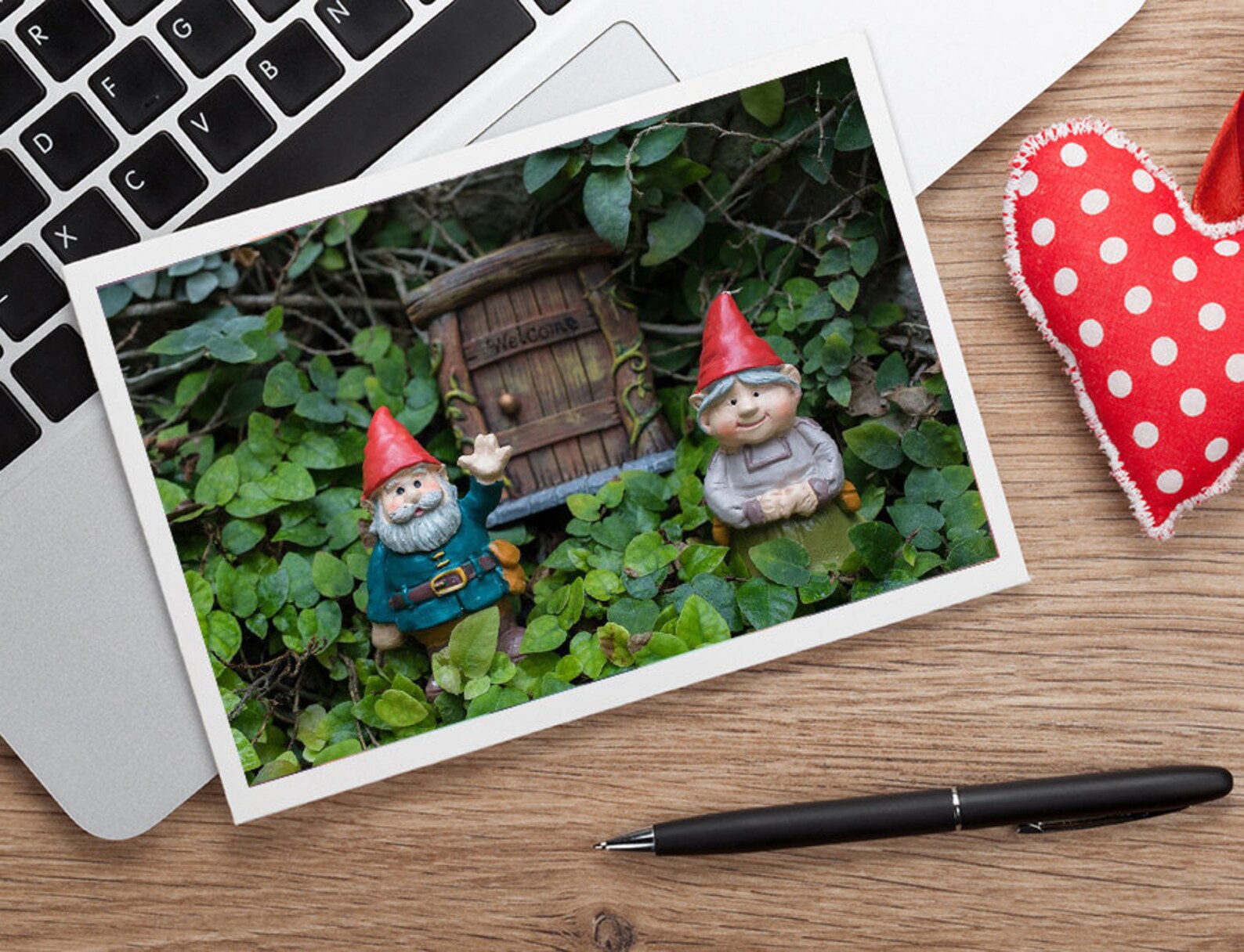 Welcome Gnome Greeting Card Garden Gnome Notecard Cute Gnome - Etsy