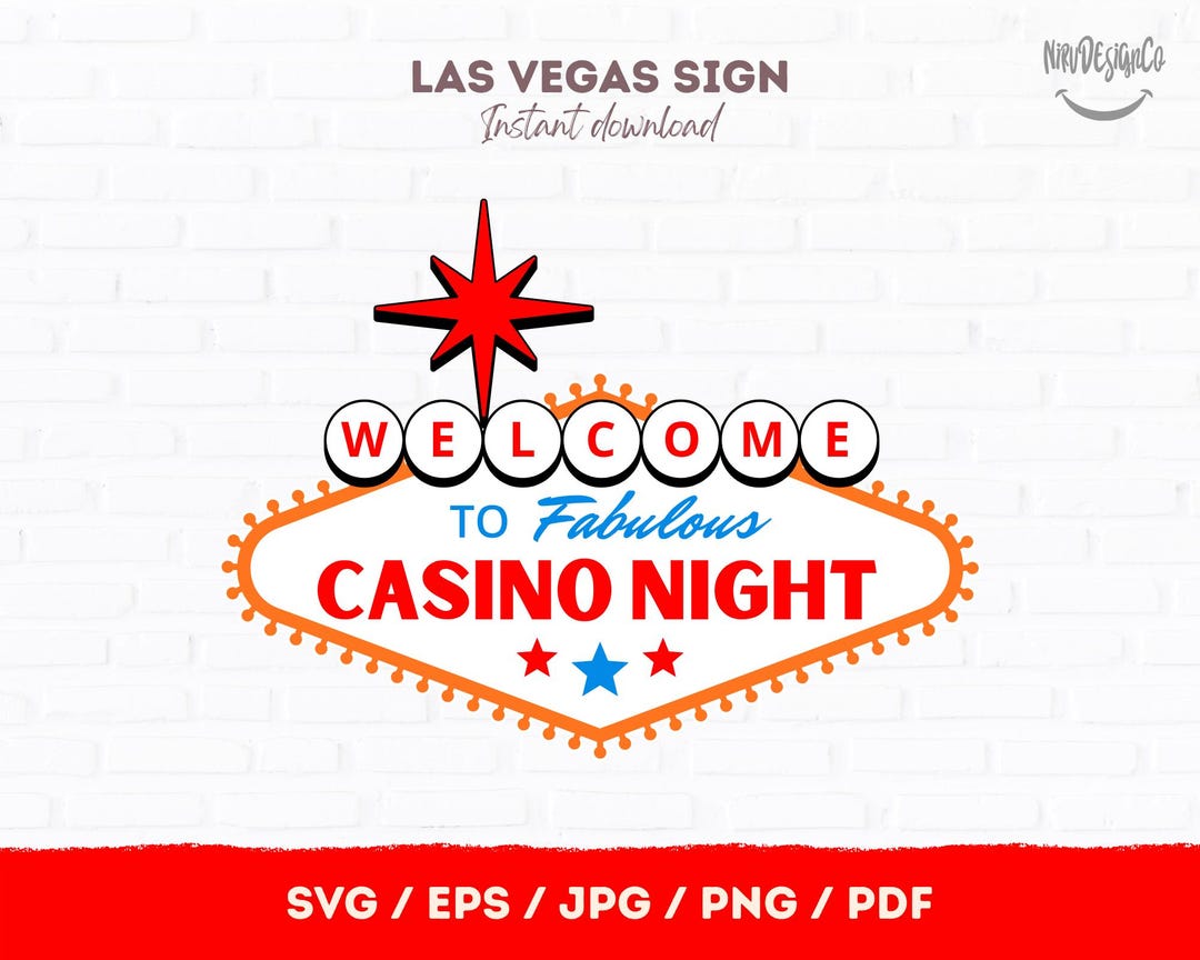 Casino Night Las Vegas Sign SVG | Vegas Party Decor Design | Printable ...