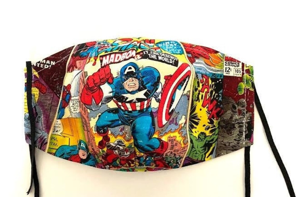 3 Layer Marvel Super Hero Face Mask Avengers Face Mask With | Etsy