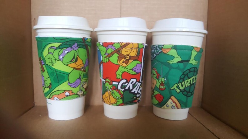 Set of 3 Ninja Turtle Coffee Cup Holders Ninja Turtle Cup - Etsy