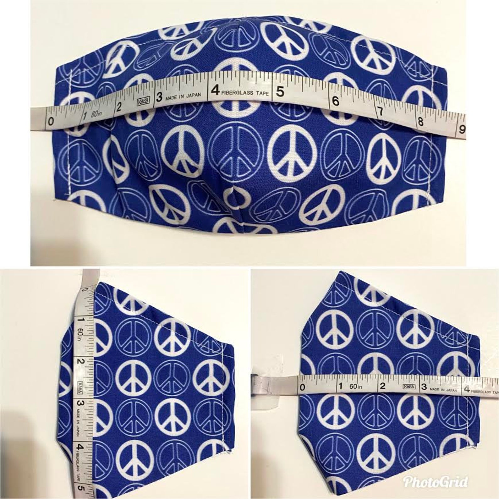 3 Layer Peace Symbol Face Mask With Filter Pocket Black Peace | Etsy