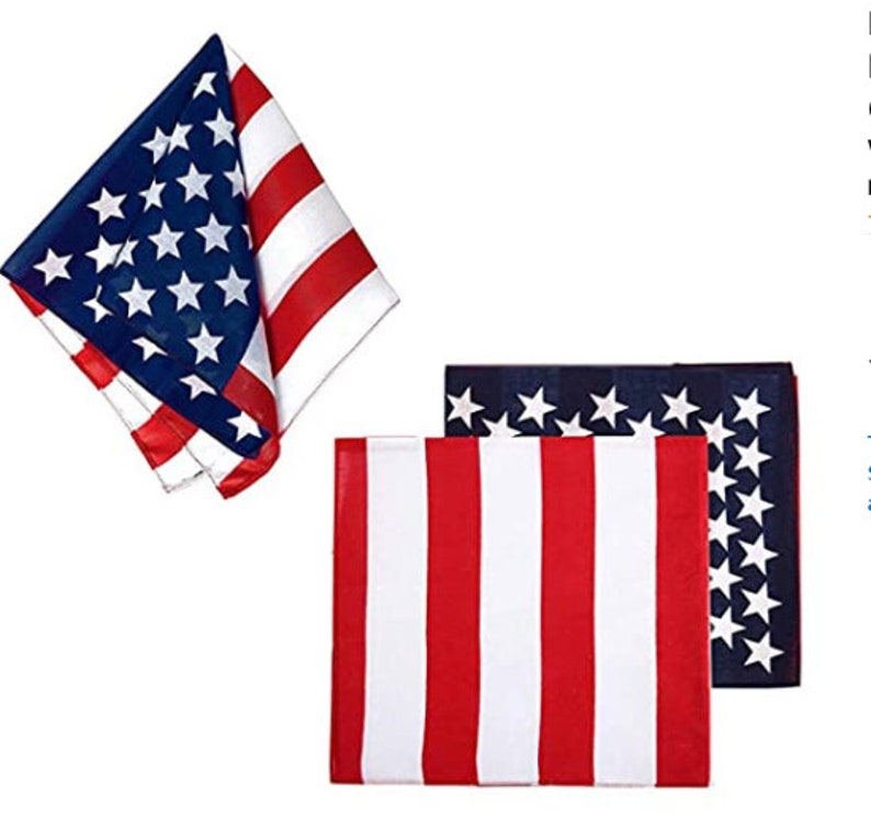 Set of 3 or Set of 6 American Flag Bandana Face Mask USA Flag | Etsy