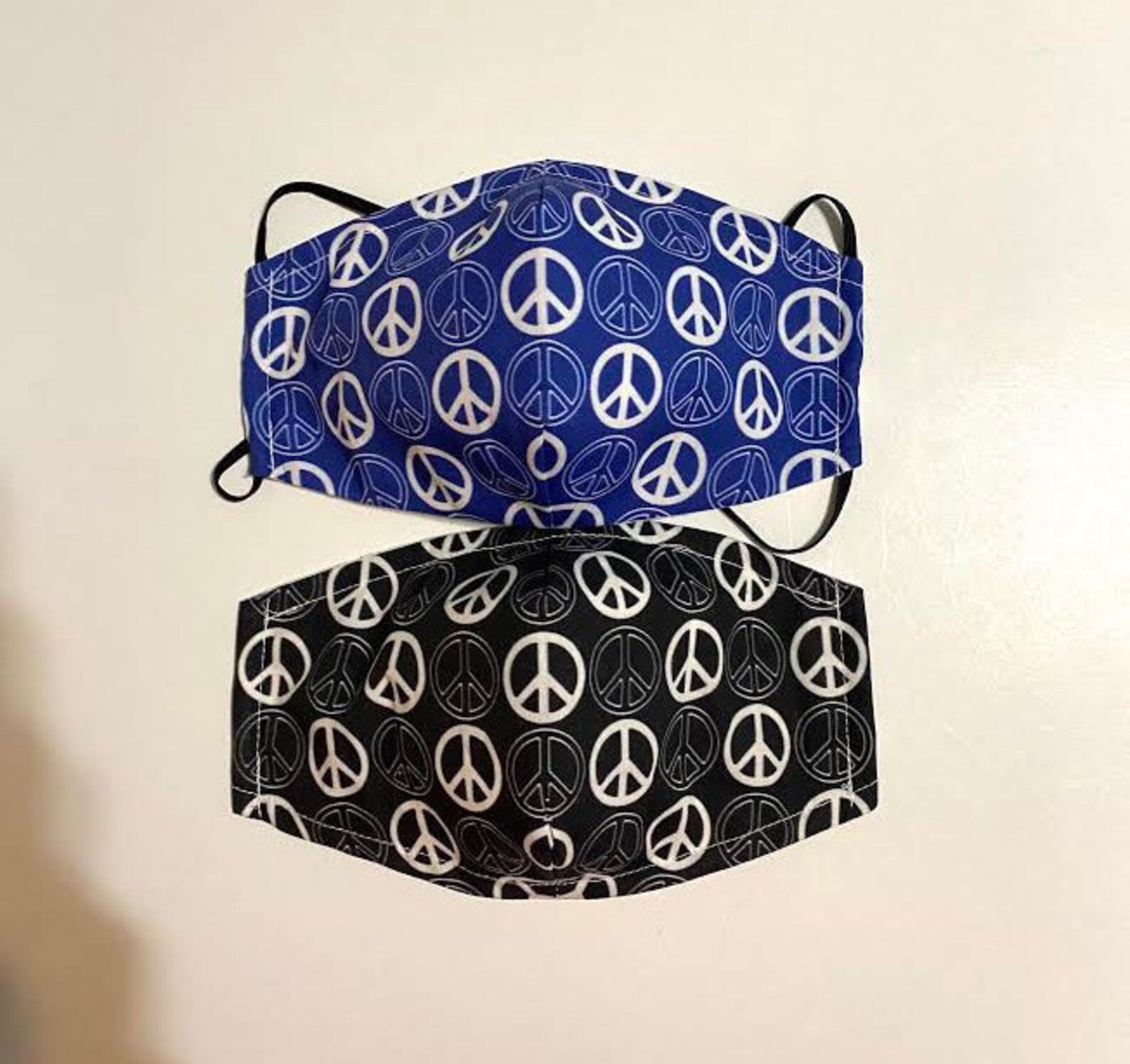 3 Layer Peace Symbol Face Mask With Filter Pocket Black Peace - Etsy