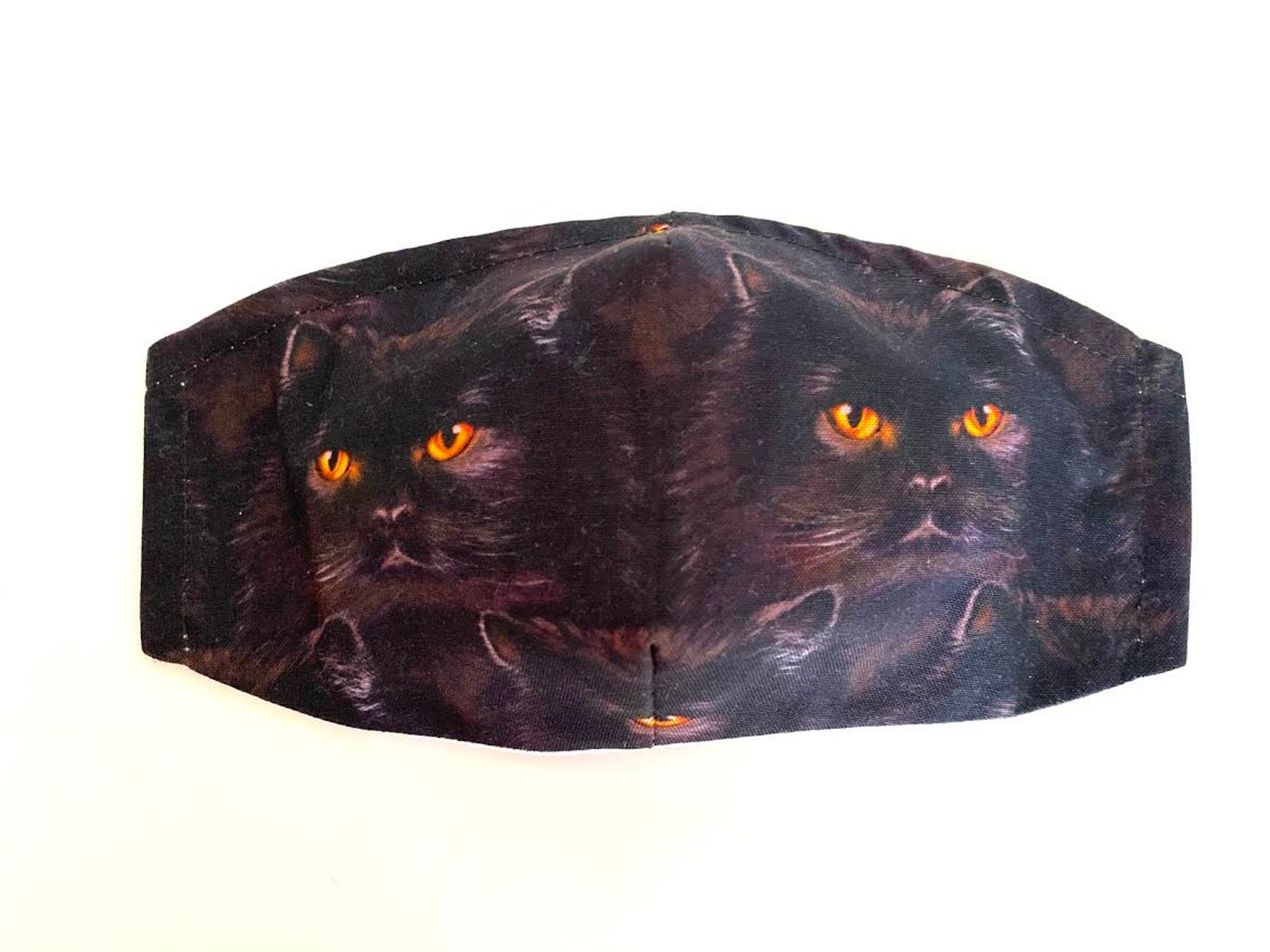 3 Layer Cat Face Mask Halloween Cat Mask With Filter Pocket | Etsy