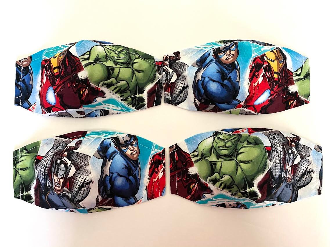 Marvel Hero Face Mask 3 Layer Avengers Face Mask with Filter | Etsy