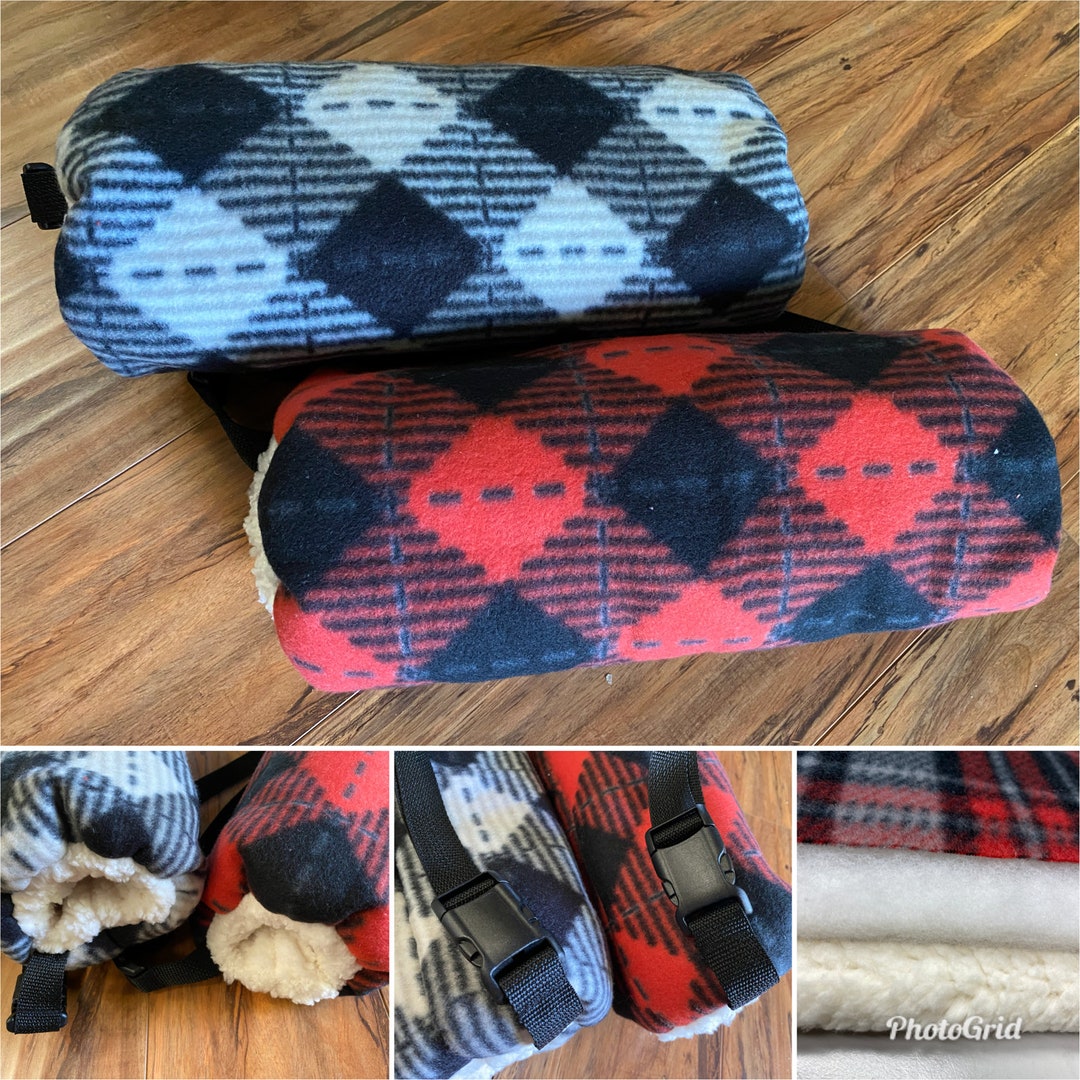 Sale for 2 Red/black and Gray/black Plaid Fleece Hand Muffs, Red/black ...