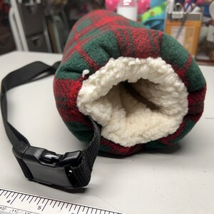 Christmas Red or Green Plaid Fleece Hand Muff, Christmas Sherpa Fleece ...