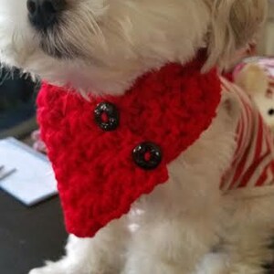 Small Breed Dogs Crocheted Scarf, Dog Neck Warmer, Dog Red Color Neck ...
