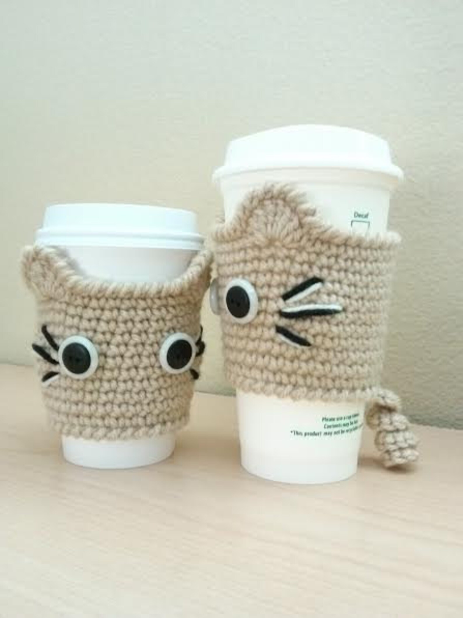 Crochet Kitty CAT Cup Cozy CAT Coffee Cup Cozy/warmer/cup - Etsy