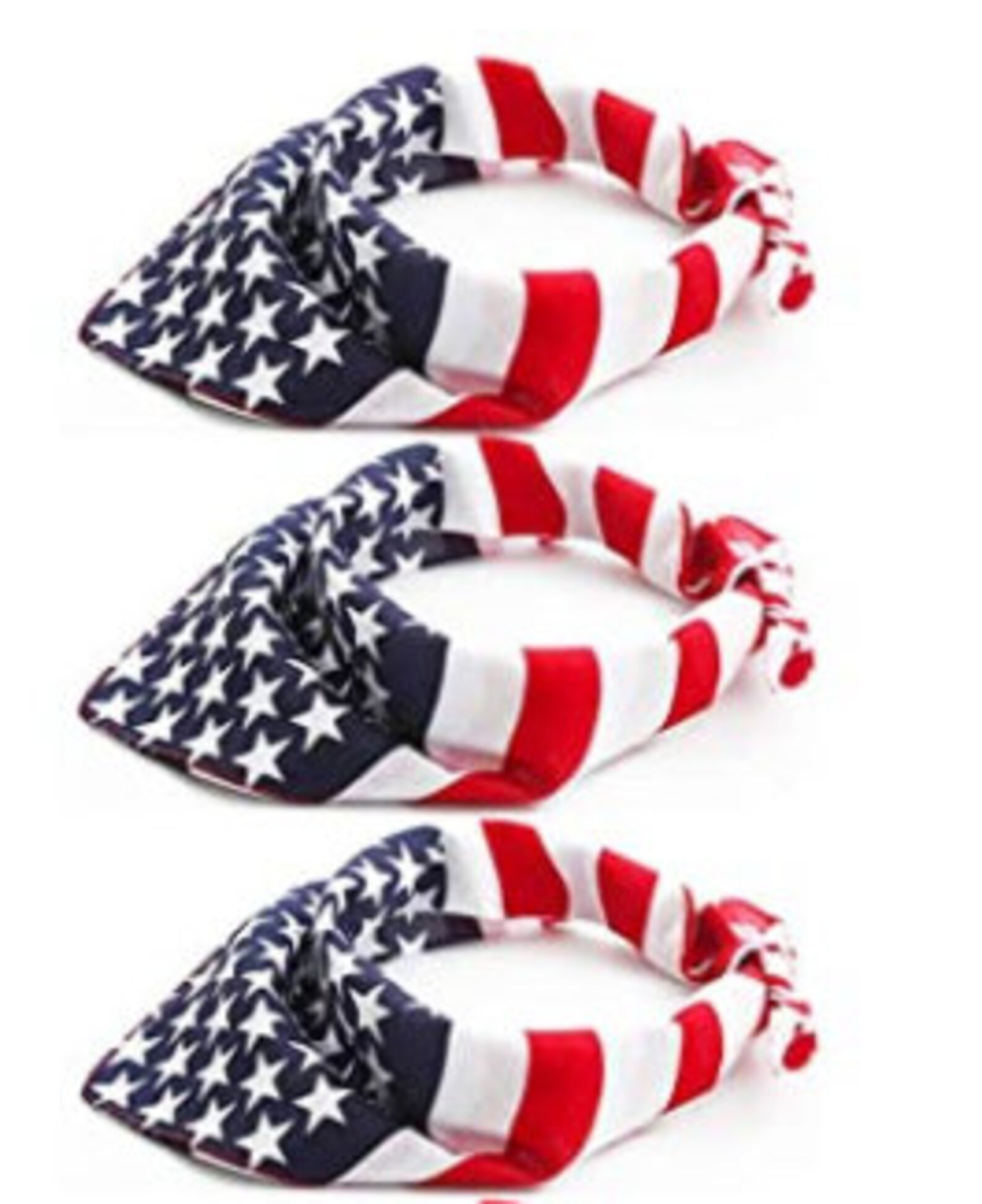 Set of 3 or Set of 6 American Flag Bandana, USA Flag Bandana, American ...