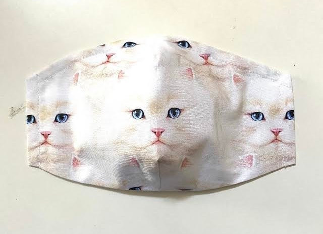 3 Layer Cat Face Mask Halloween Cat Mask with Filter Pocket | Etsy