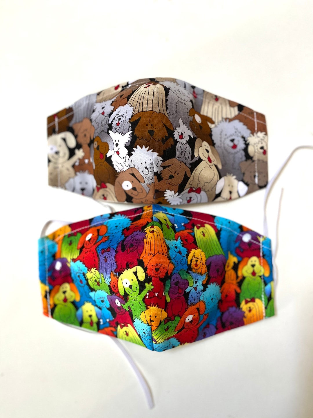 3 Layer Dog Face Mask With Filter Pocket, Rainbow Dog Face Mask for ...