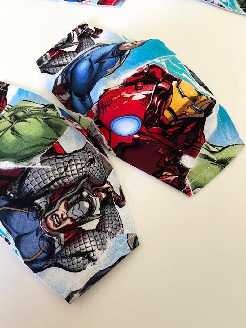 Marvel Hero Face Mask 3 Layer Avengers Face Mask With Filter | Etsy