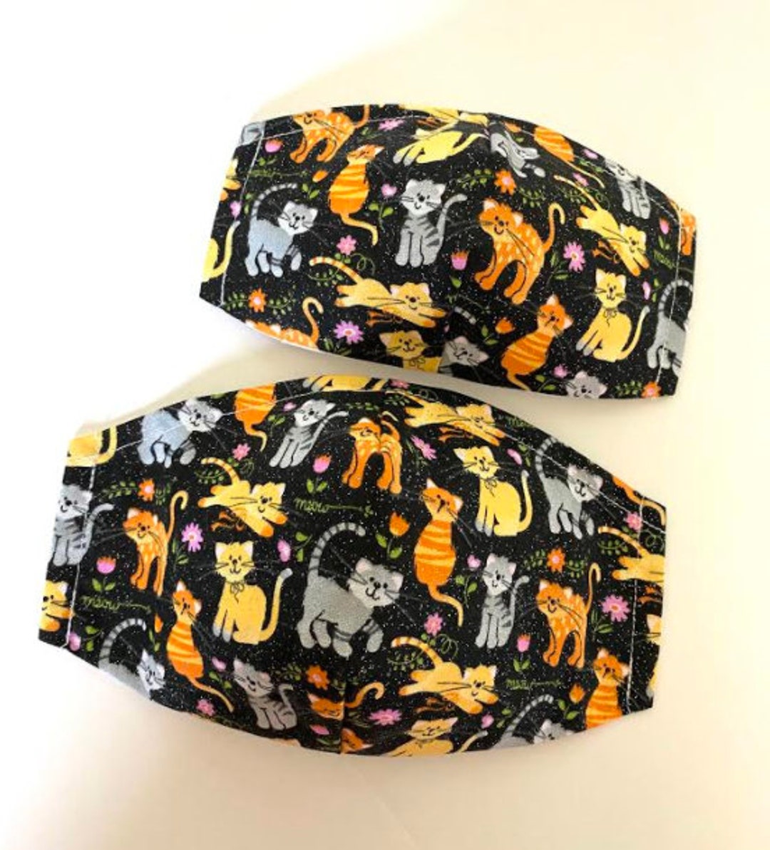 Cat Mask With Filter Pocket, 3 Layer Cat Face Mask, Cat Lover Mask With ...