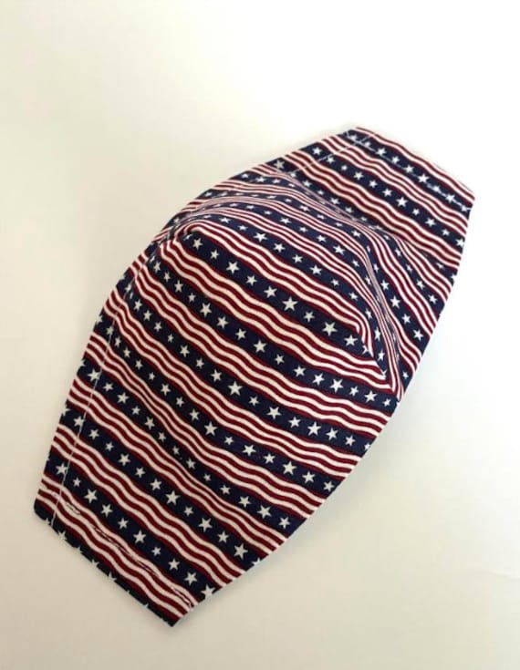 Patriotic US Flag Star Face Mask US Flag Face Mask 3 Layer | Etsy