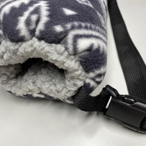 Red/black Brad Plaid Fleece Muff, Gray Sherpa Fleece Hand Muffs, Black ...