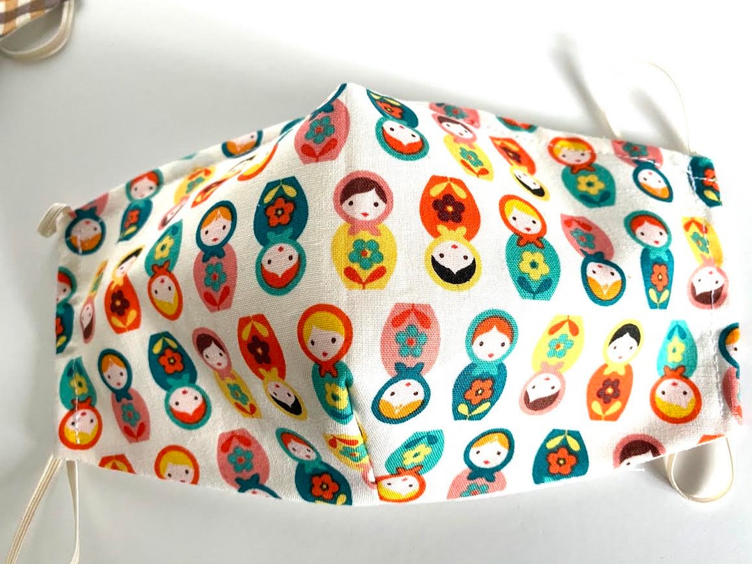 Face Mask With Filter Pocket, Russian Doll Print Face Mask for Adult or ...