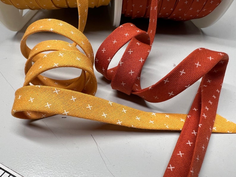 Orange Harvest Bias, Brick Color Bias Tape, Halloween Pumpkin Bias ...
