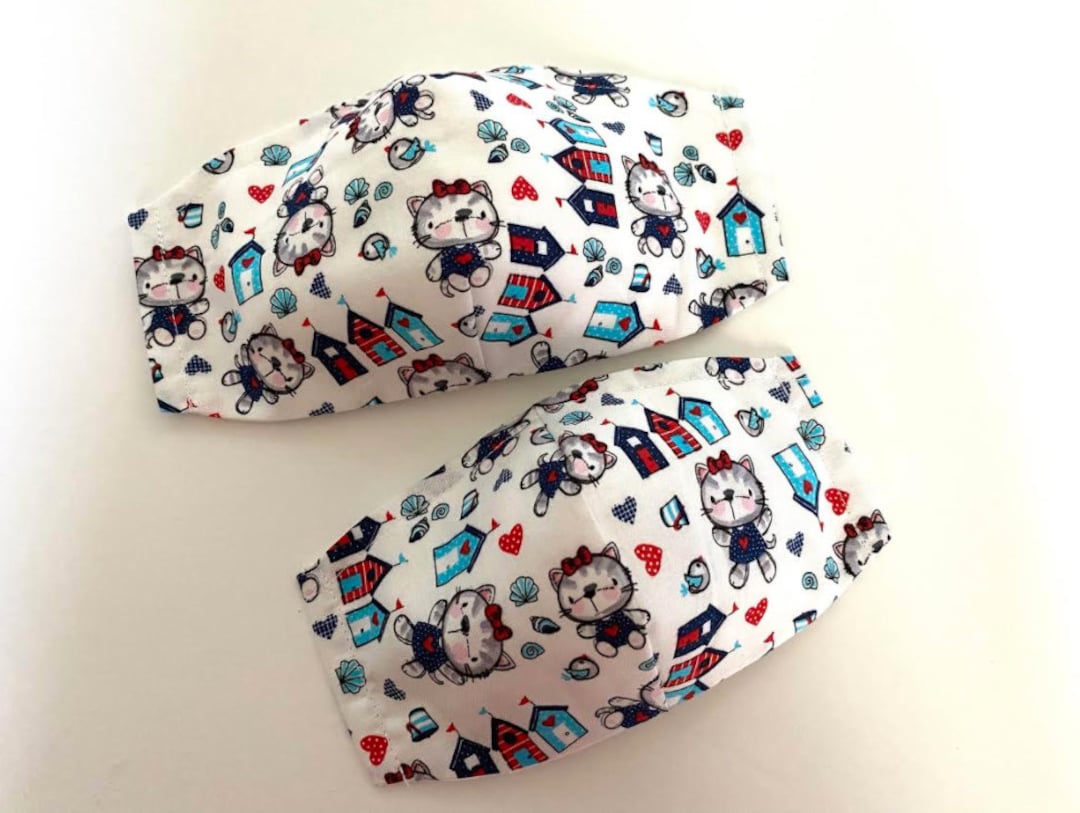 Cat Mask With Filter Pocket, 3 Layer Cat Face Mask, Cat Lover Mask With ...