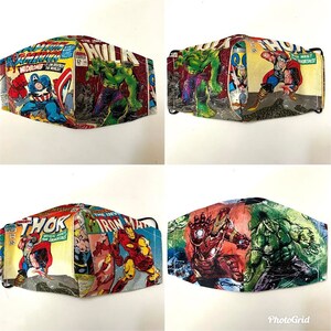 3 Layer Marvel Super Hero Face Mask, Avengers Face Mask With Filter ...