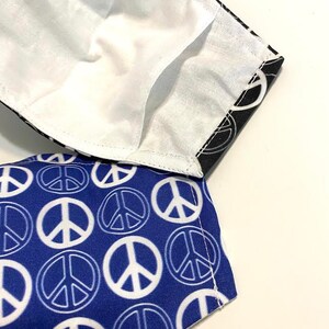 3 Layer Peace Symbol Face Mask With Filter Pocket, Black Peace Symbol ...