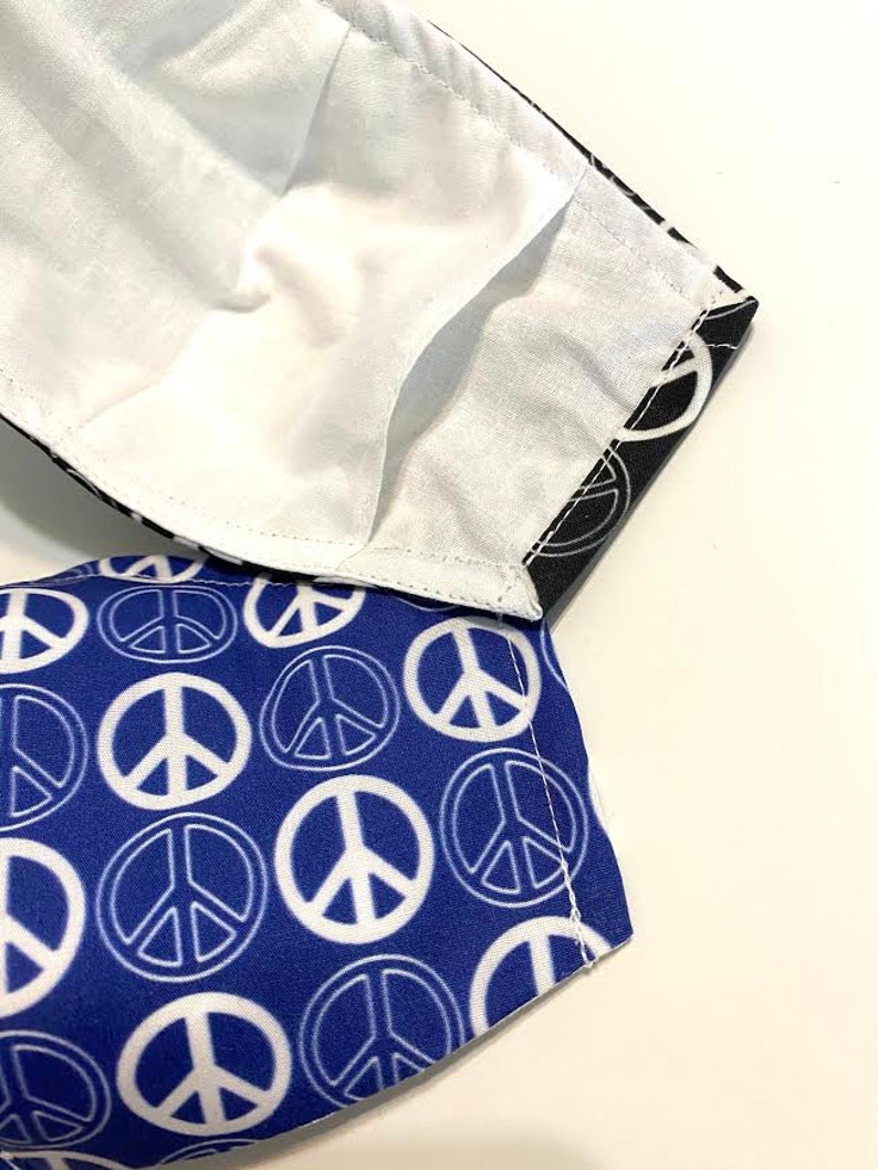 3 Layer Peace Symbol Face Mask With Filter Pocket Black Peace - Etsy