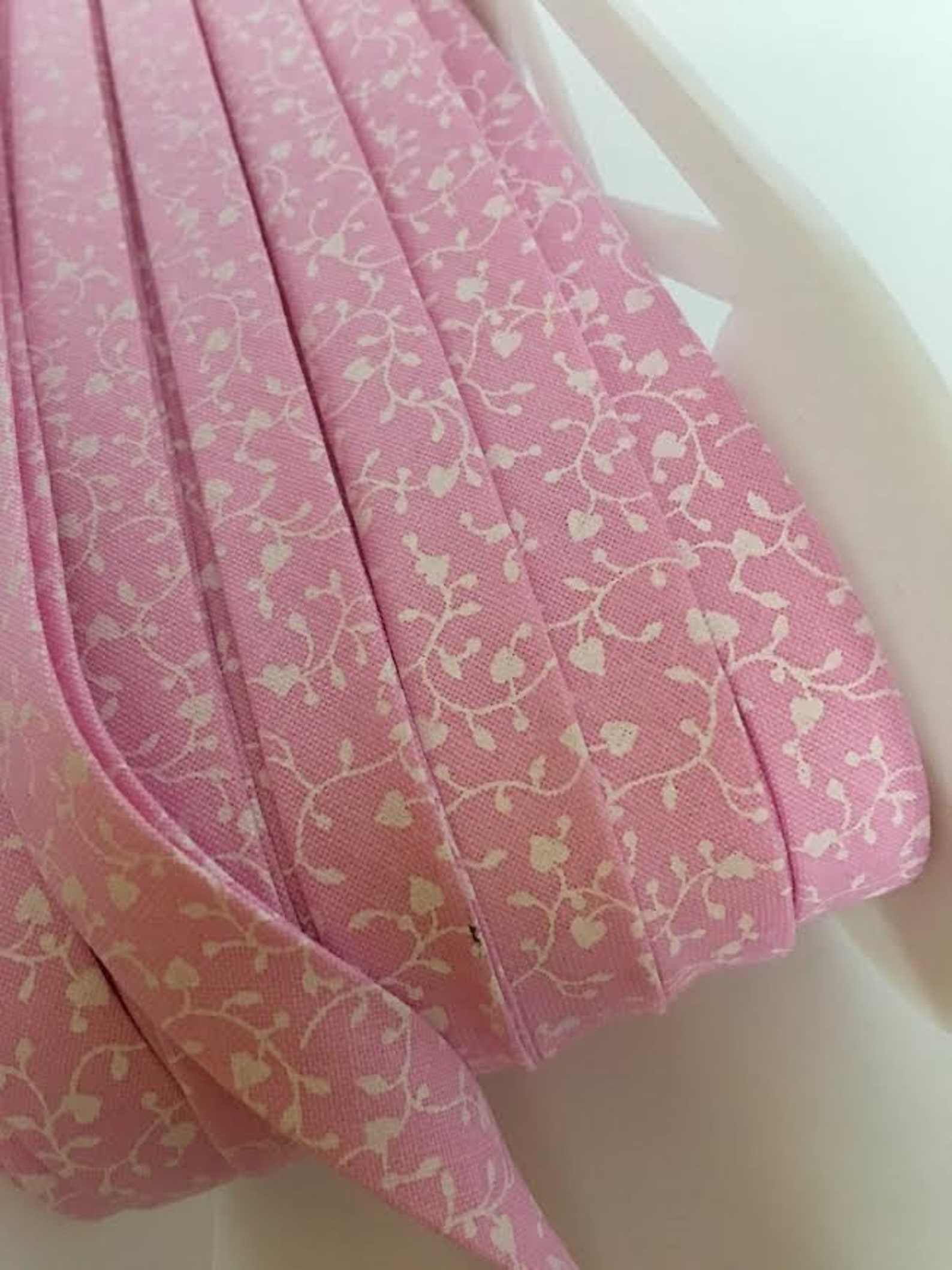 Flower Printed Bias. Pink Flower Bias Tape, Vintage Bias. Vintage ...