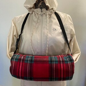 Christmas Green/black Plaid Fleece Hand Muff, Christmas Sherpa Fleece ...