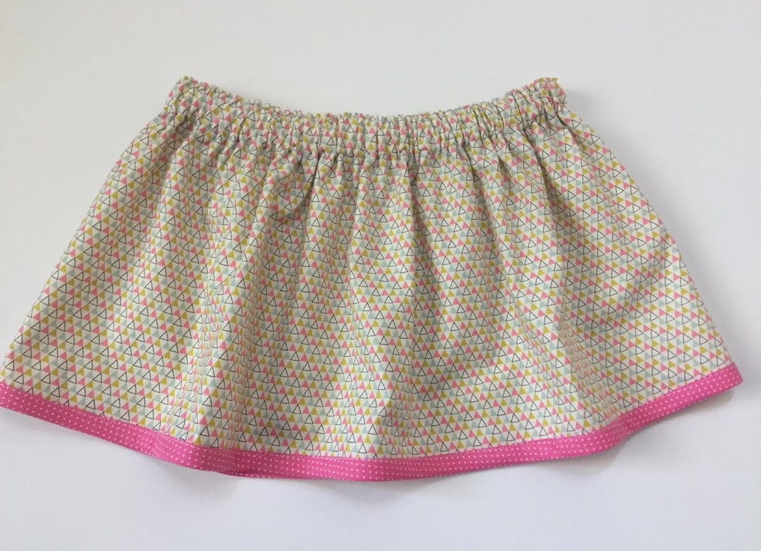 Toddler/girls Summer Skirt, Girls Triangle Printed Skirt, Girls Pink ...