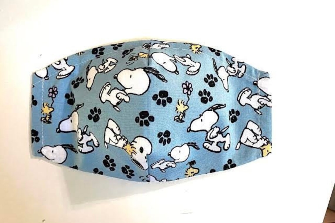 3 Layer Snoopy Face mask Adult/ Kids Snoopy Filter pocket | Etsy