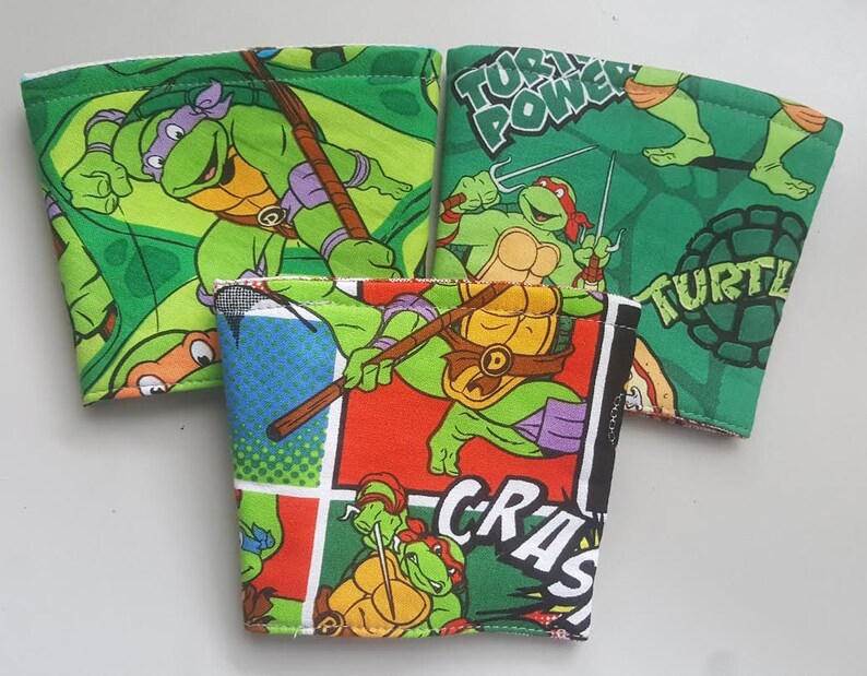 Set of 3 Ninja Turtle Coffee Cup Holders Ninja Turtle Cup - Etsy