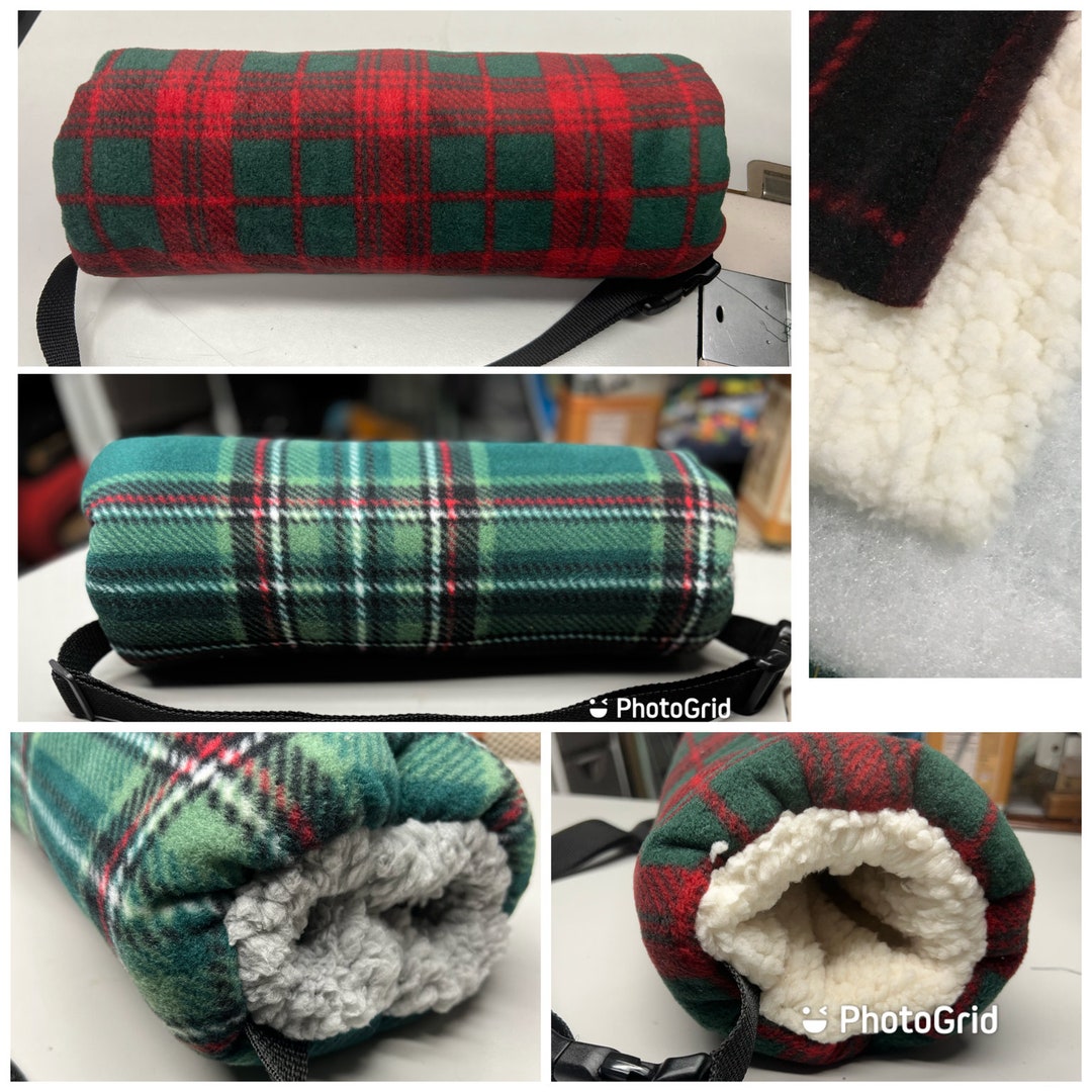 Christmas Red or Green Plaid Fleece Hand Muff, Christmas Sherpa Fleece ...